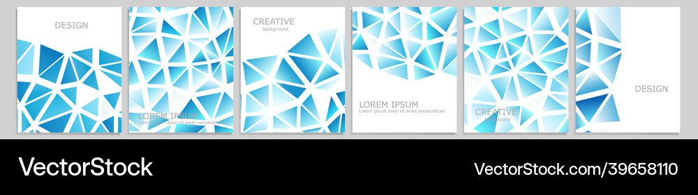 Set of cover notebook design abstract blue Vector Image