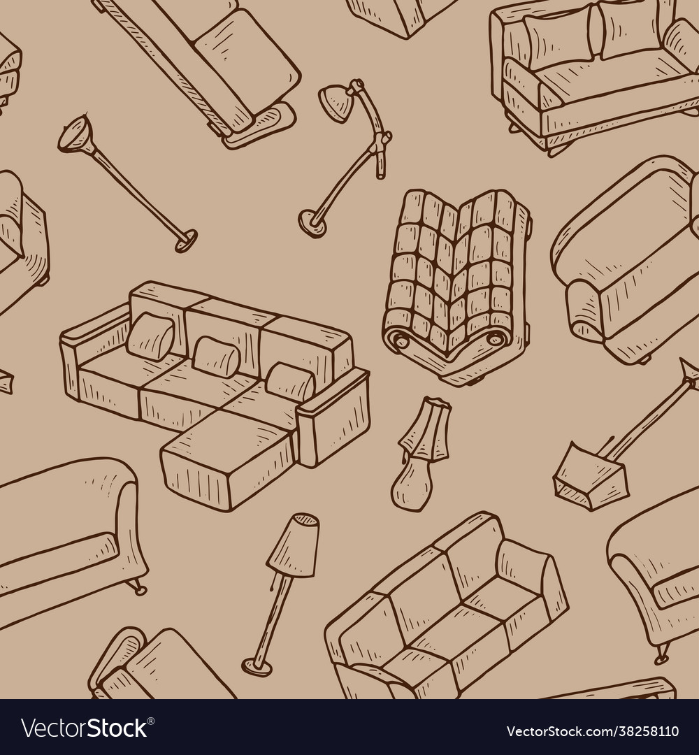 Sofas pattern Royalty Free Vector Image - VectorStock
