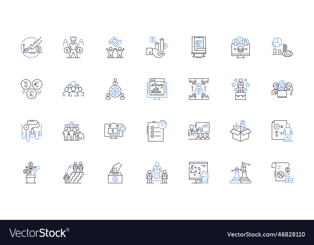 Standards line icons collection criteria norms Vector Image