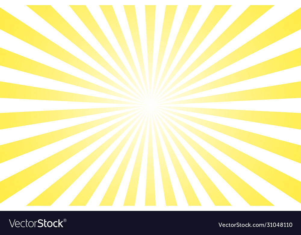 Sunburst Retro Sun Rays Yellow Background Vector Image