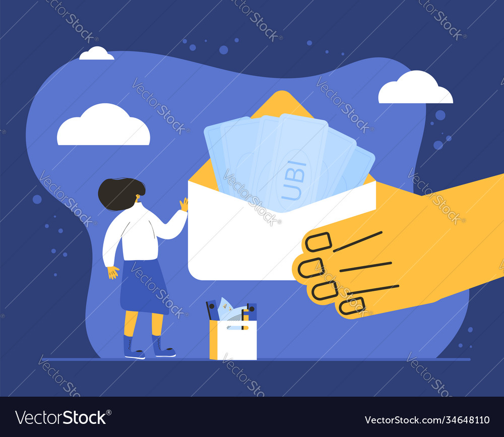 Universal basic income ubi benefit or stipend Vector Image Universal basic income ubi benefit or stipend Vector Image