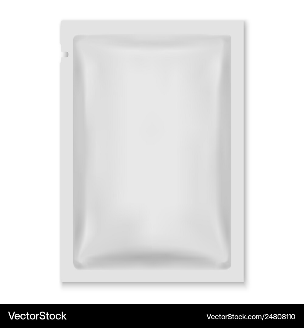 White blank foil food bag packaging Royalty Free Vector