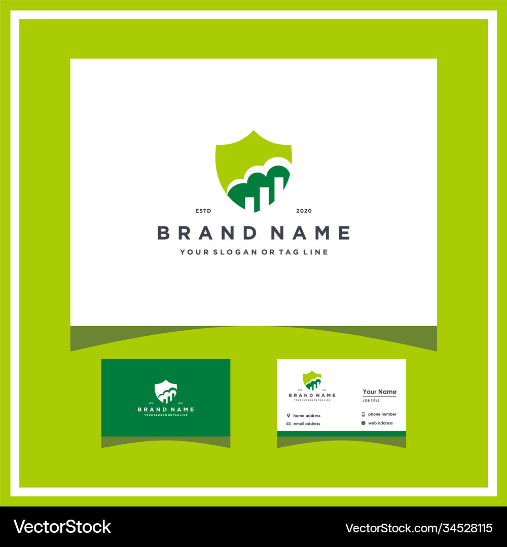 Cloud security finance logo design and business Vector Image