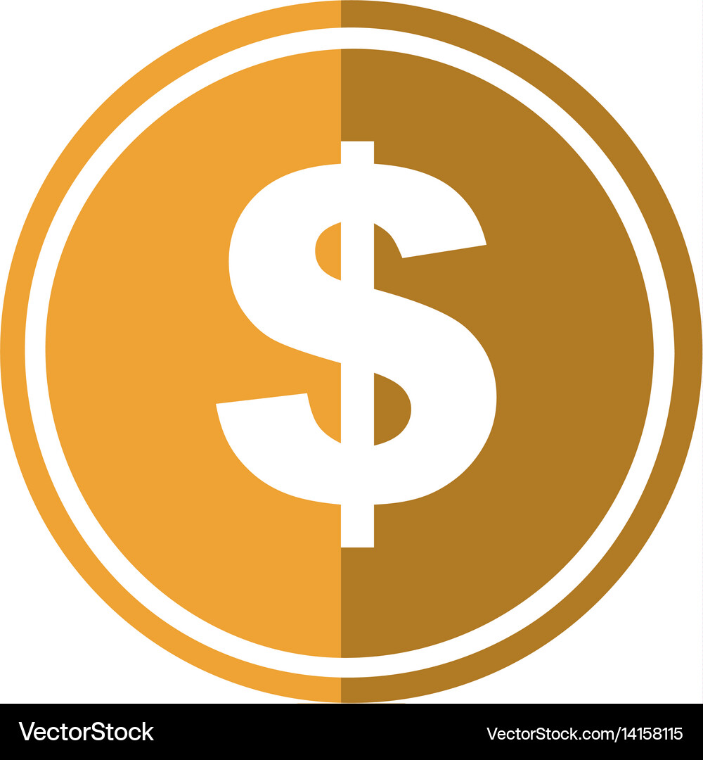 Coin money isolated icon Royalty Free Vector Image
