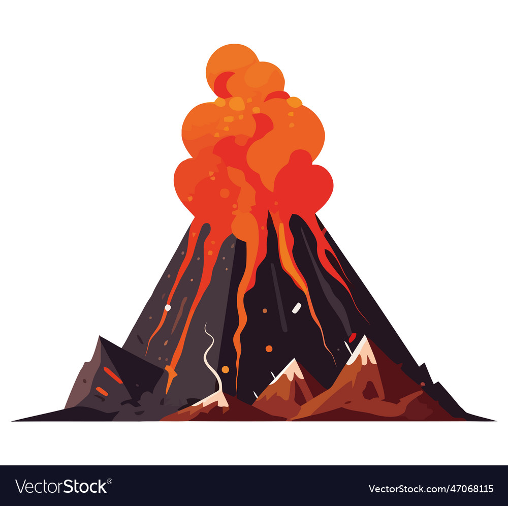 Exploding volcano design Royalty Free Vector Image