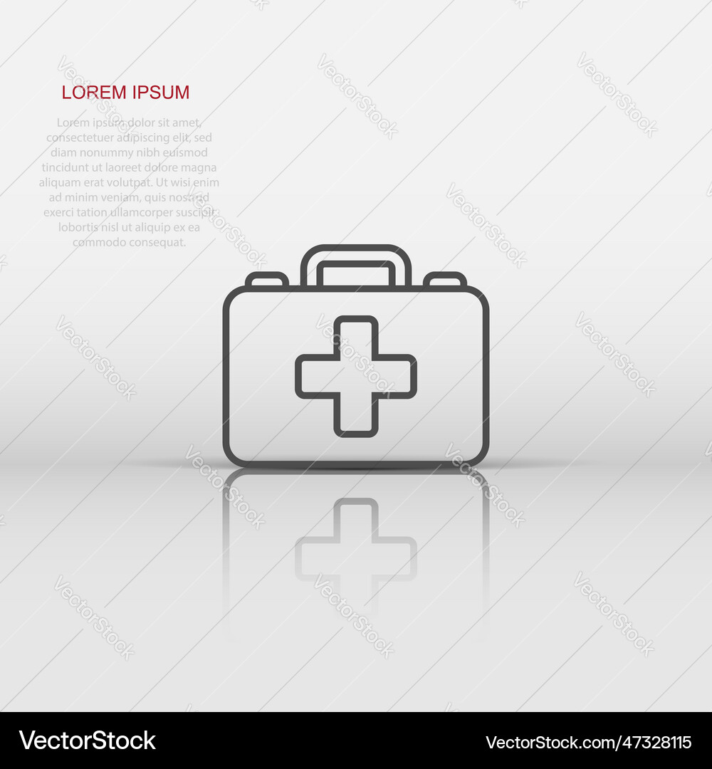First aid kit icon in flat style health help Vector Image