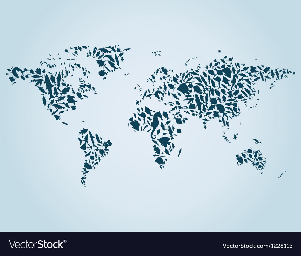 Fish map Royalty Free Vector Image - VectorStock
