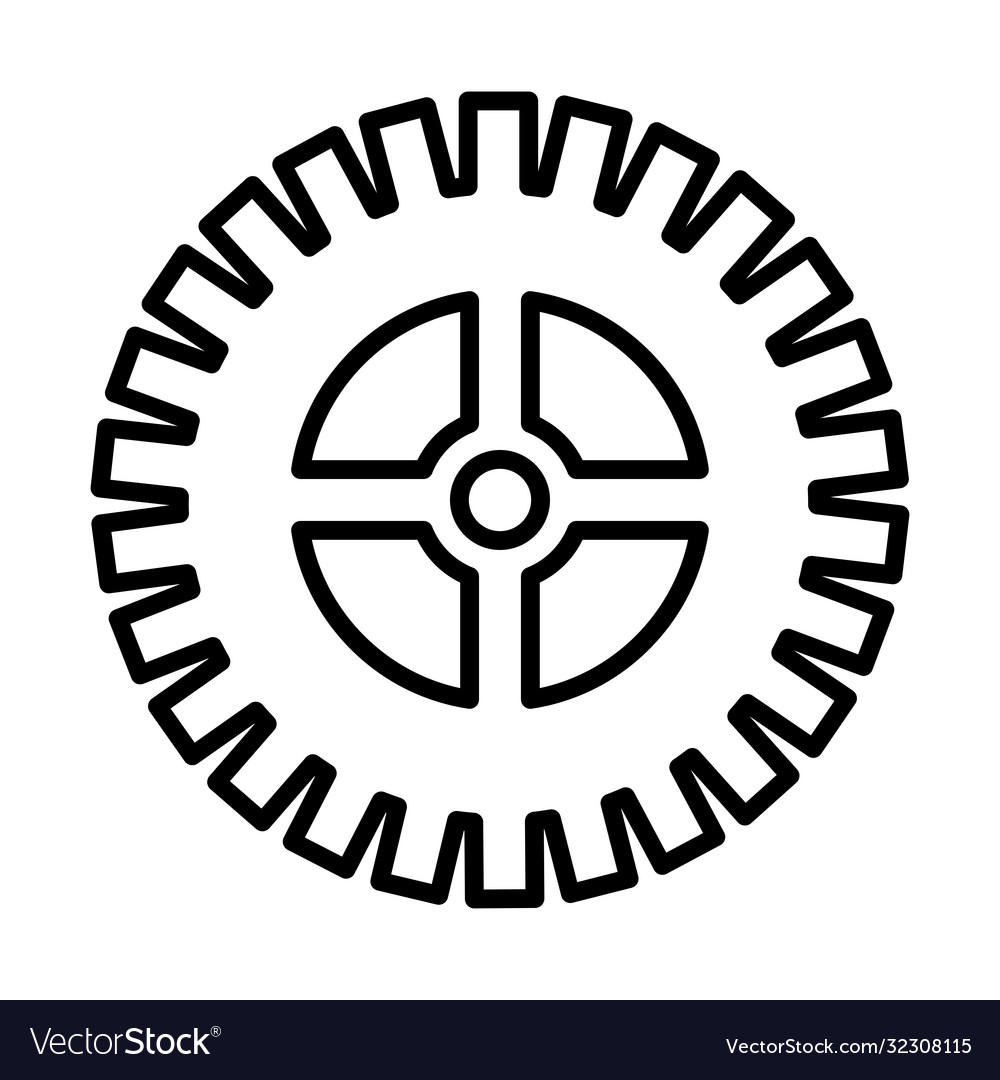 Gear machine work line style icon Royalty Free Vector Image