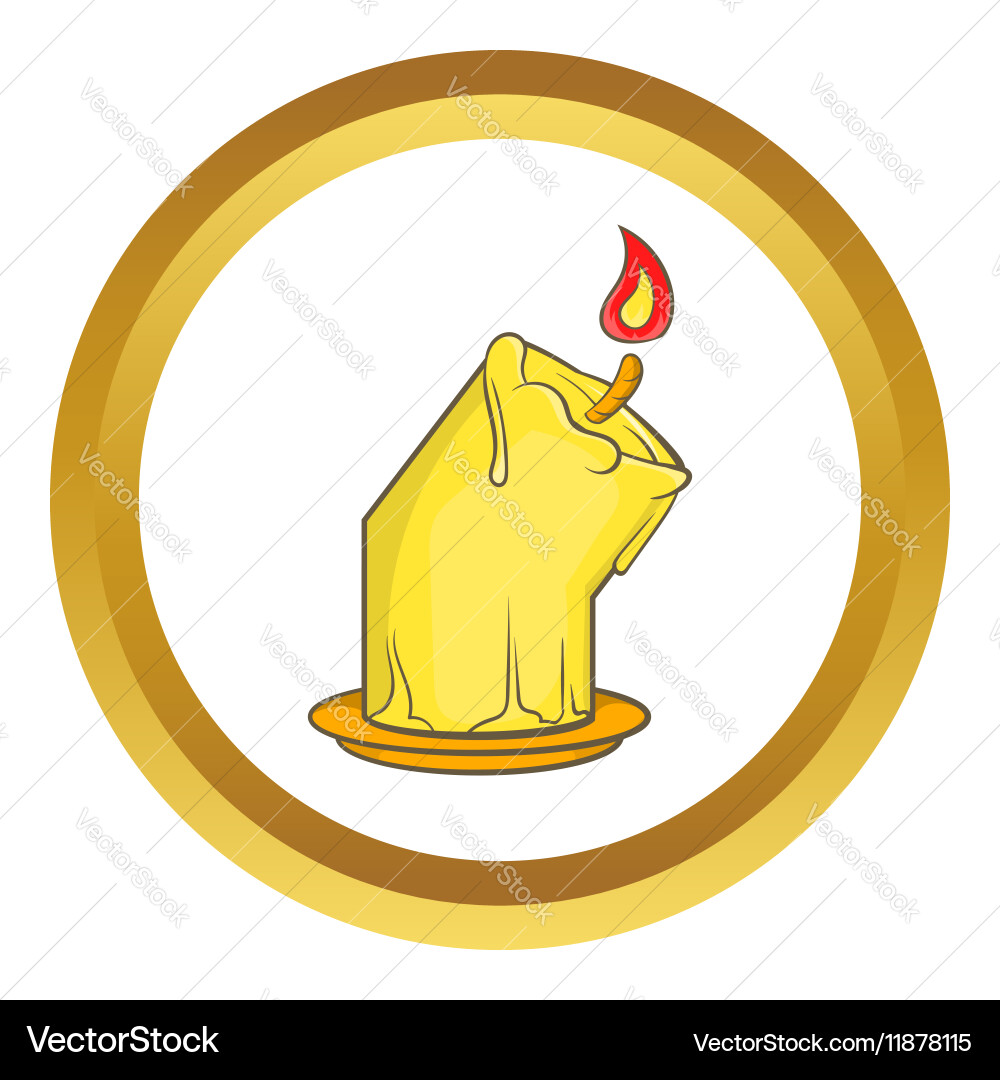Halloween burning candle icon Royalty Free Vector Image
