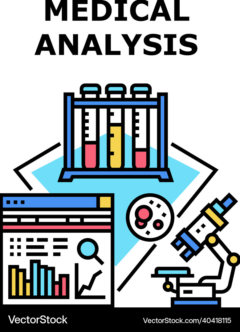 Medical analysis concept color Royalty Free Vector Image