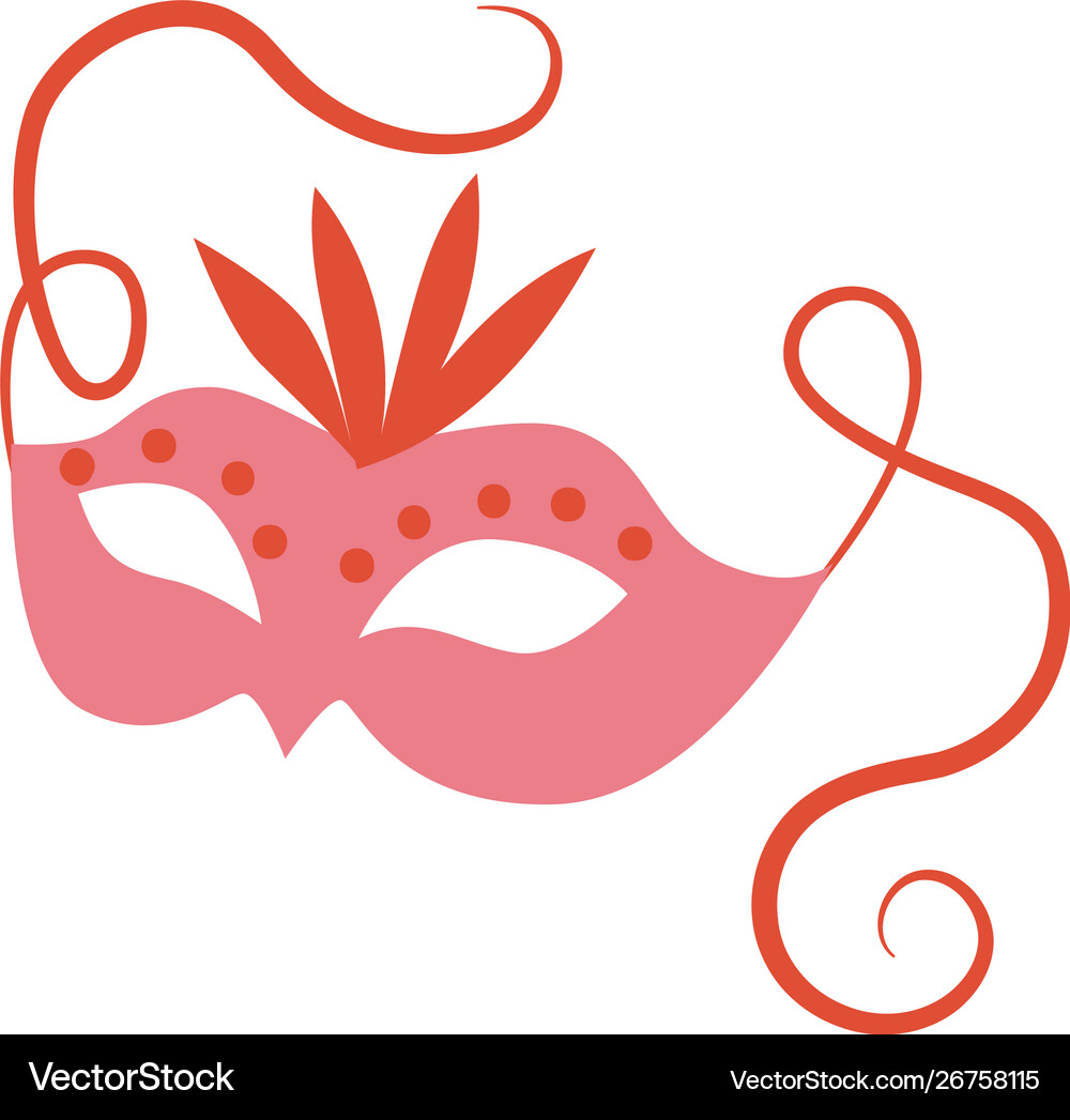 Pink mask flat color on white Royalty Free Vector Image