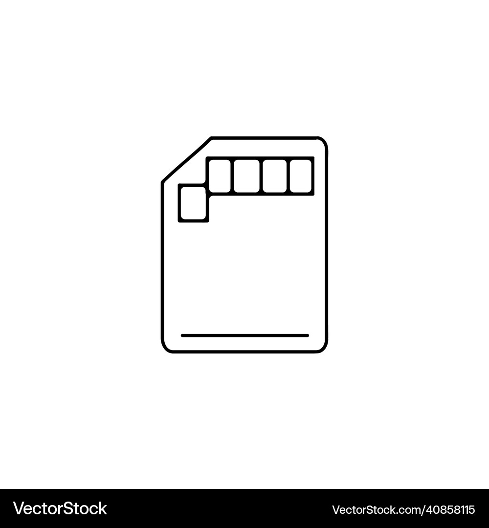 Sd card thin line icon sd card linear outline icon