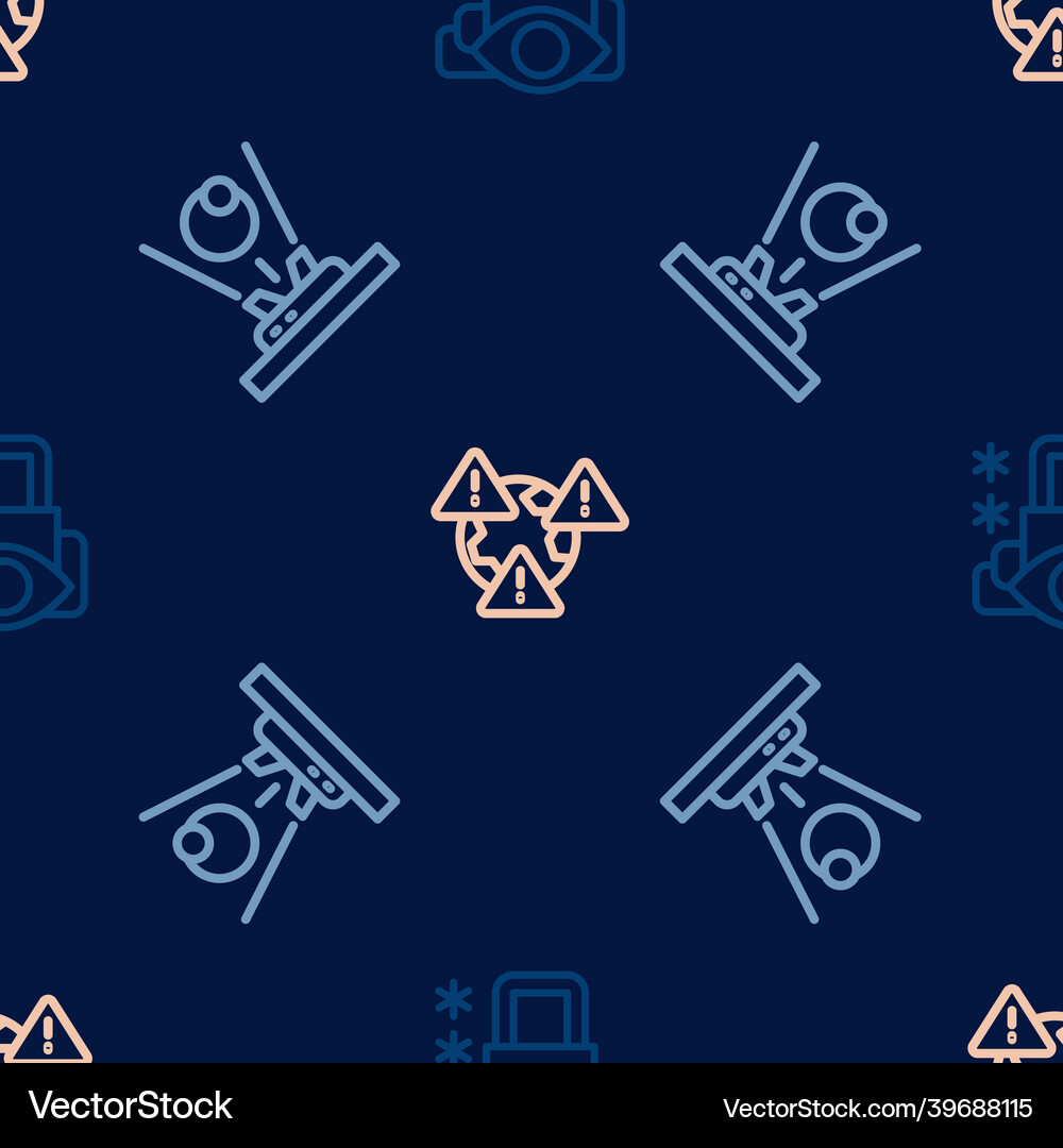 Set line cyber security hologram and earth Vector Image