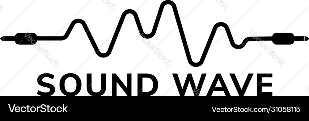 Sound wave logo design template cable jack logo Vector Image