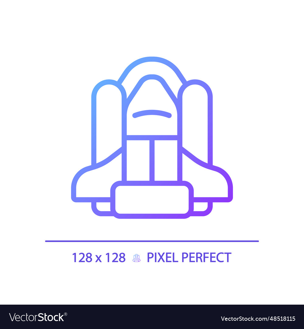 Space shuttle pixel perfect gradient linear icon Vector Image
