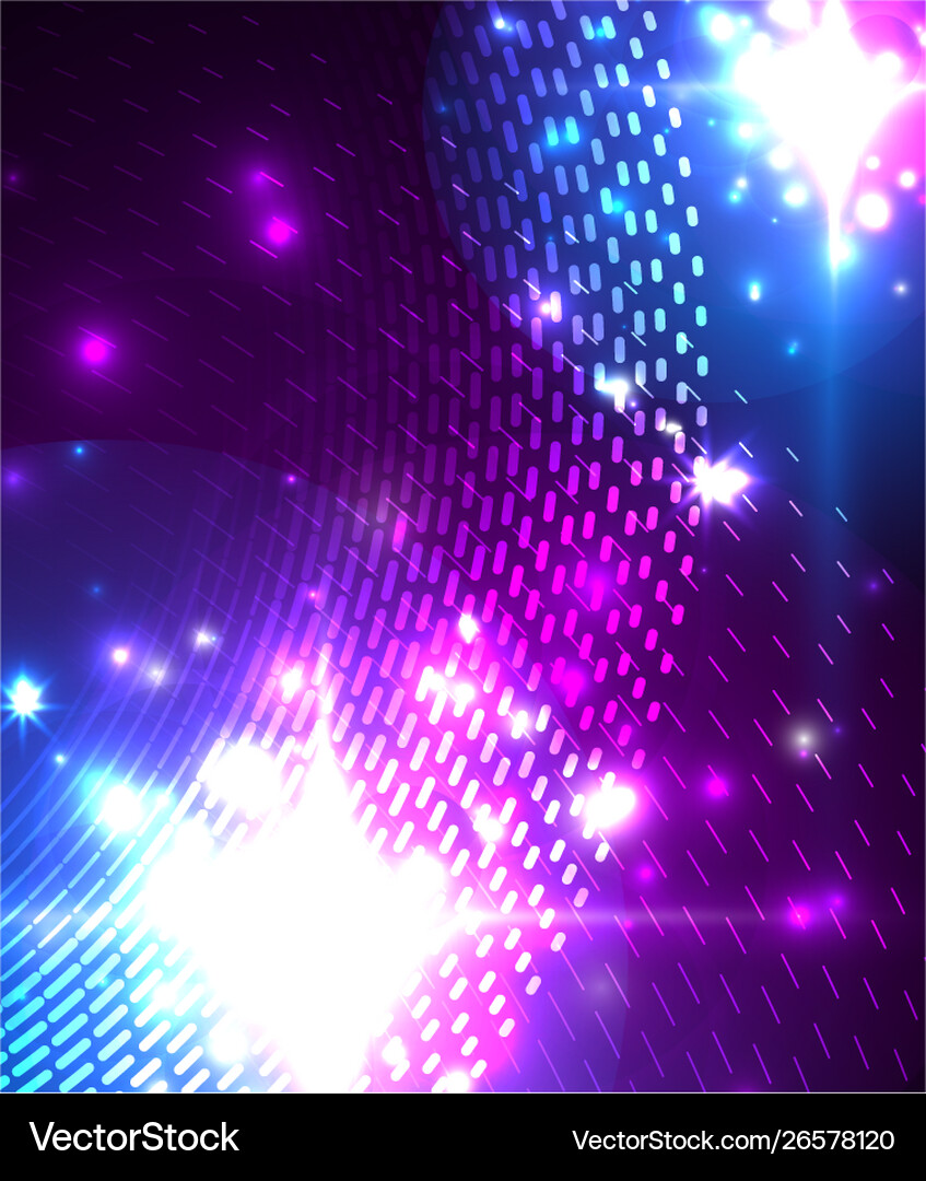Abstract blue neon star background for celebration