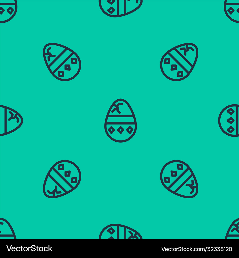 Blue line cracked egg icon isolated seamless Vector Image