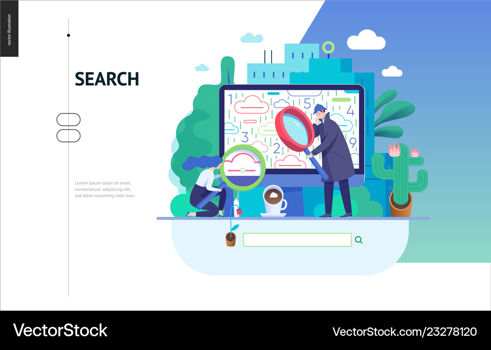 Business series - search page web template Vector Image