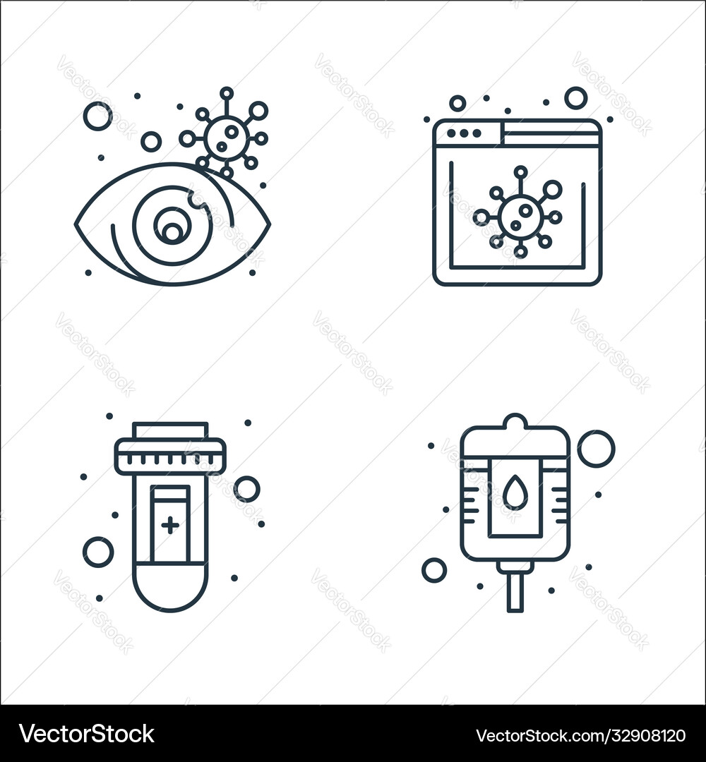 Coronavirus covid19 line icons linear set quality Vector Image