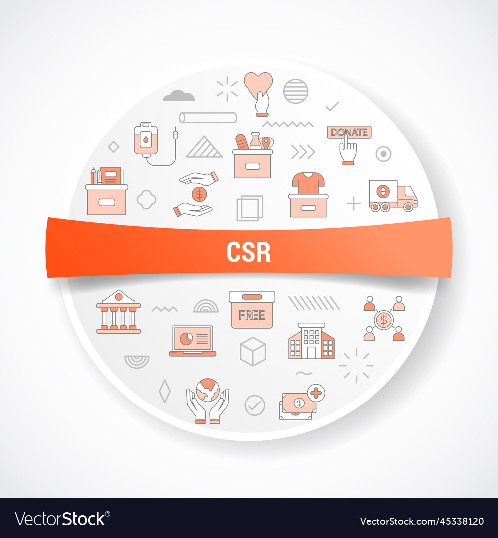 Csr corporate social responsibility concept Vector Image
