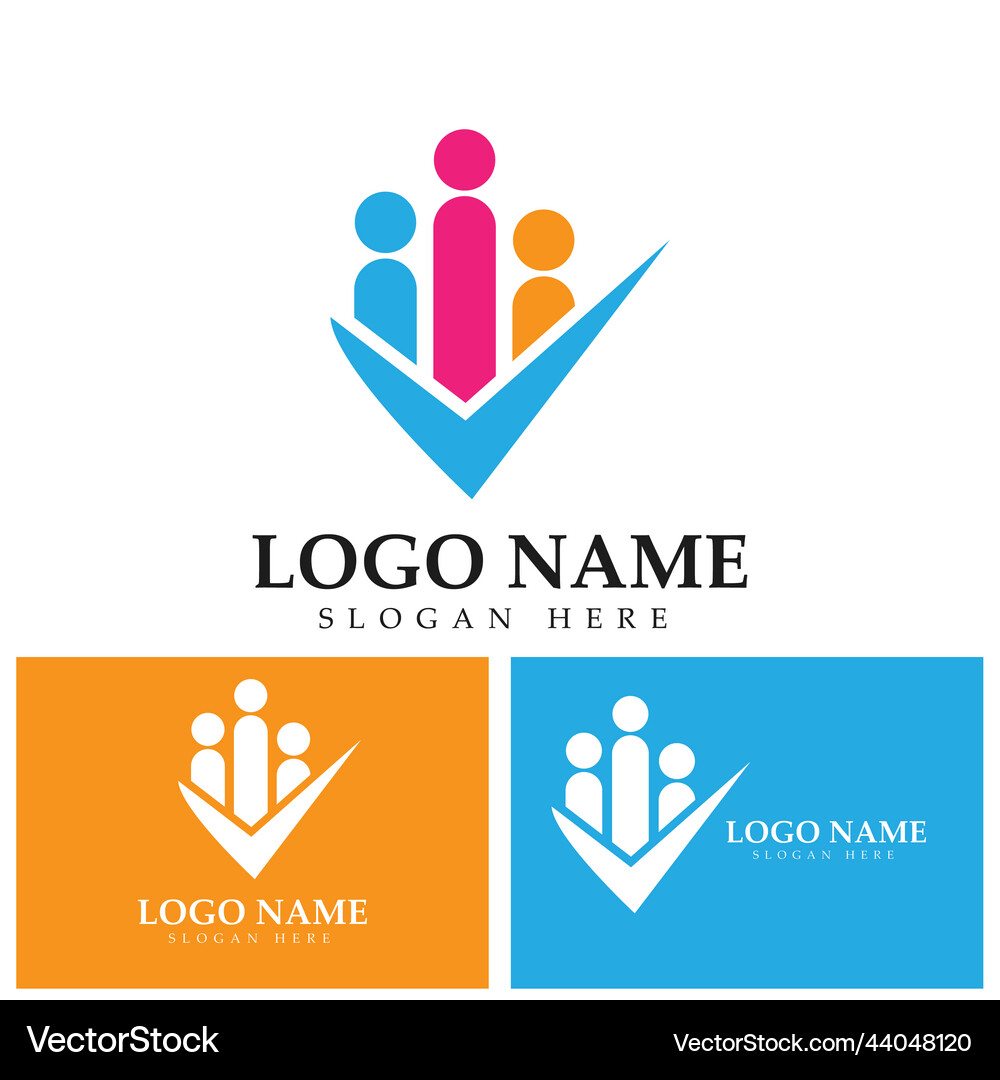 Family logo design template Royalty Free Vector Image