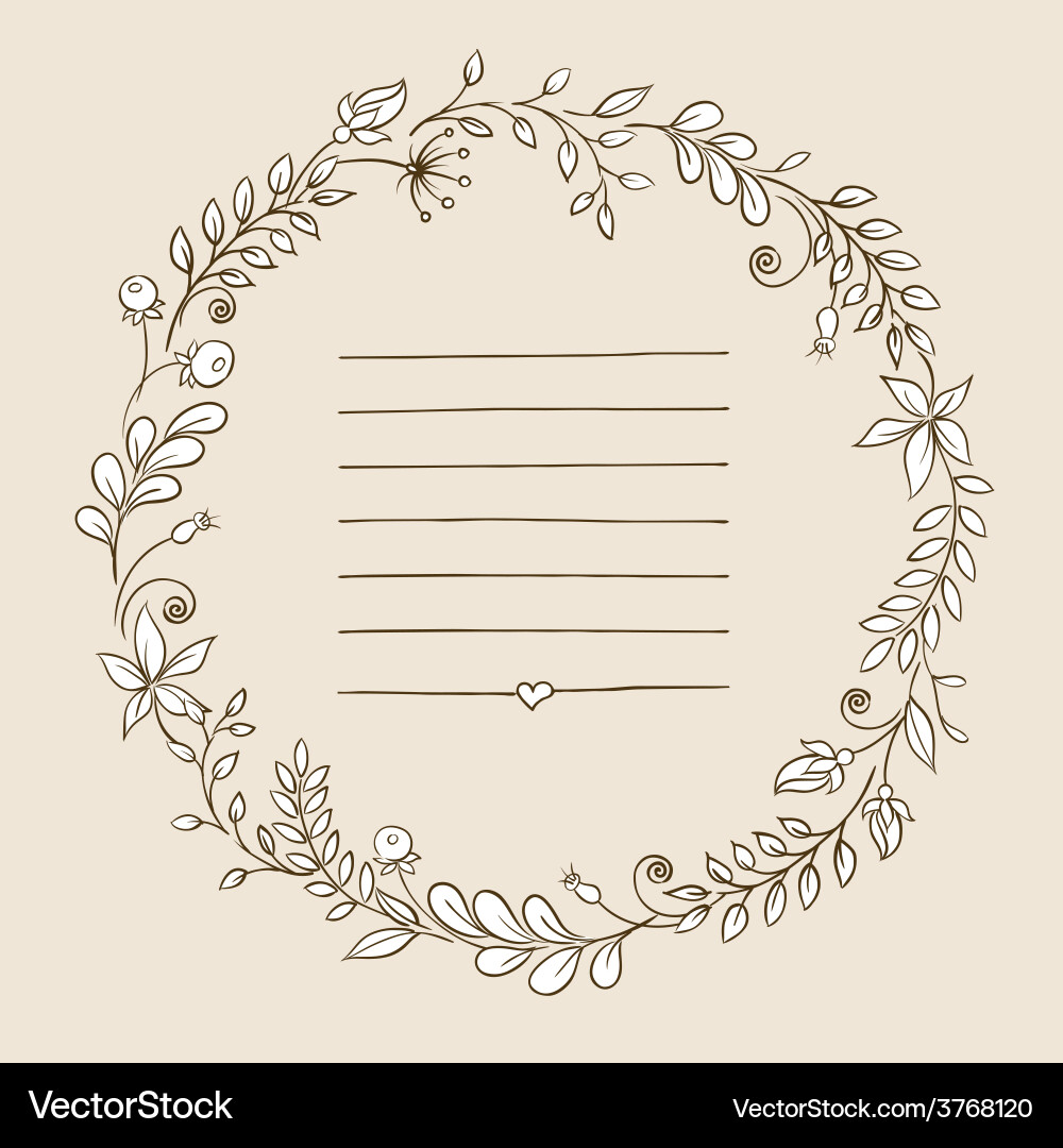 Floral frame retro flowers arranged in a shape Vector Image