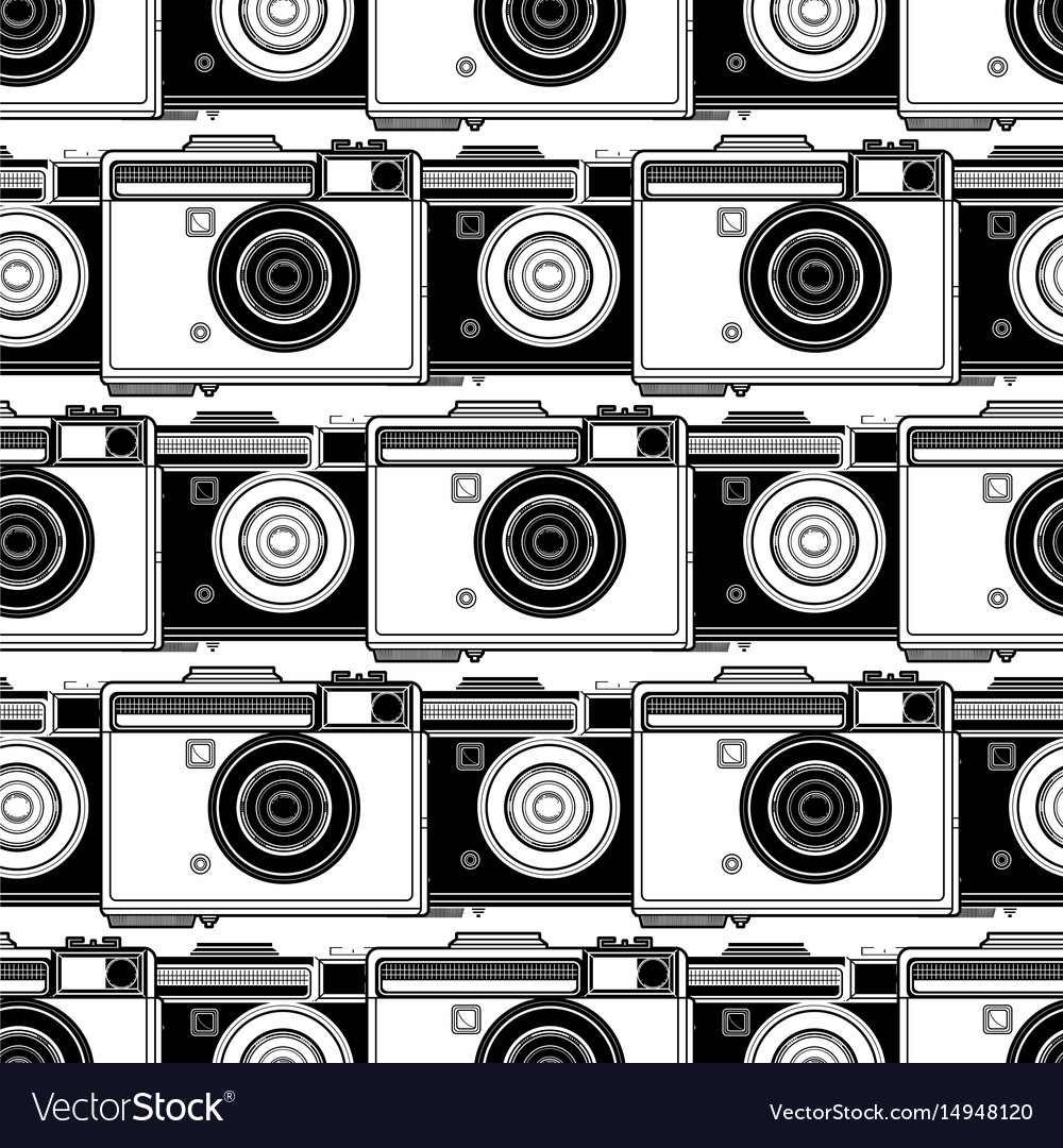 Graphic camera pattern Royalty Free Vector Image