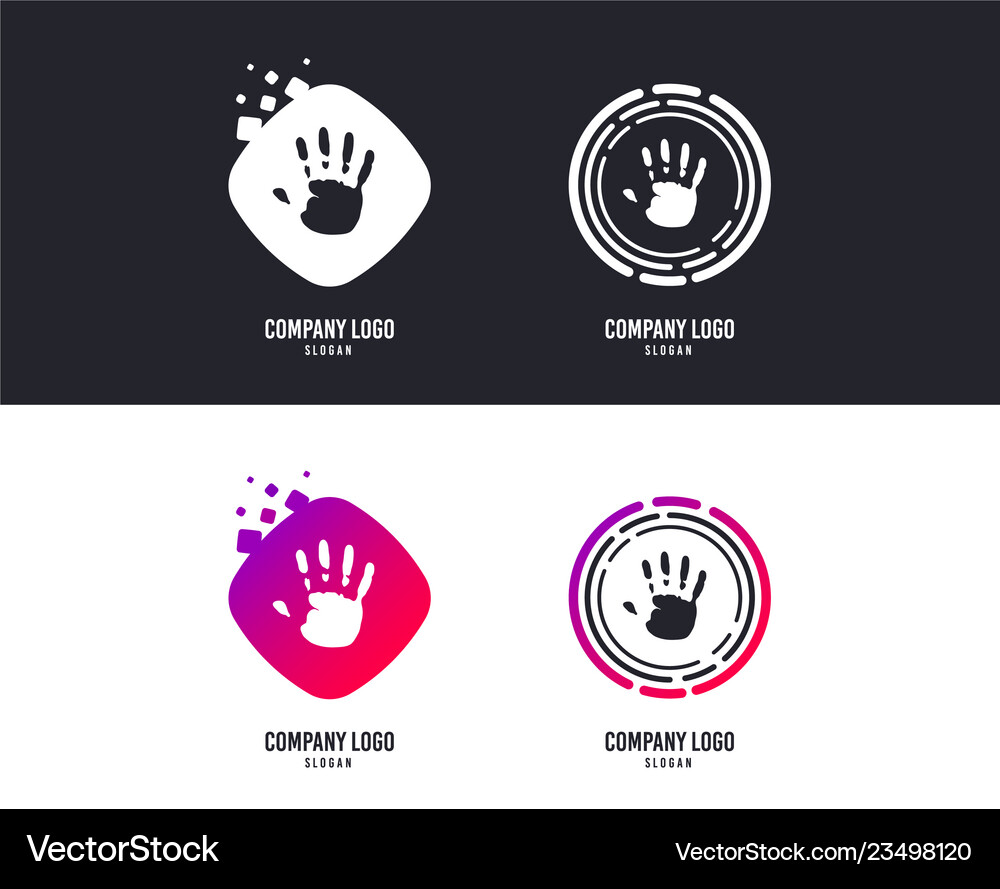 Hand print sign icon stop symbol Royalty Free Vector Image
