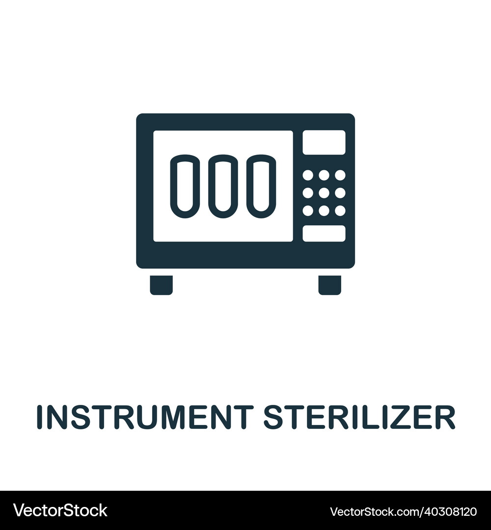 Instrument sterilizer icon monochrome sign from Vector Image