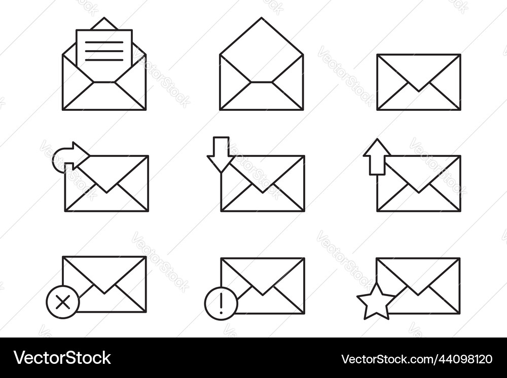 Mail icon sign letter envelope symbol message Vector Image