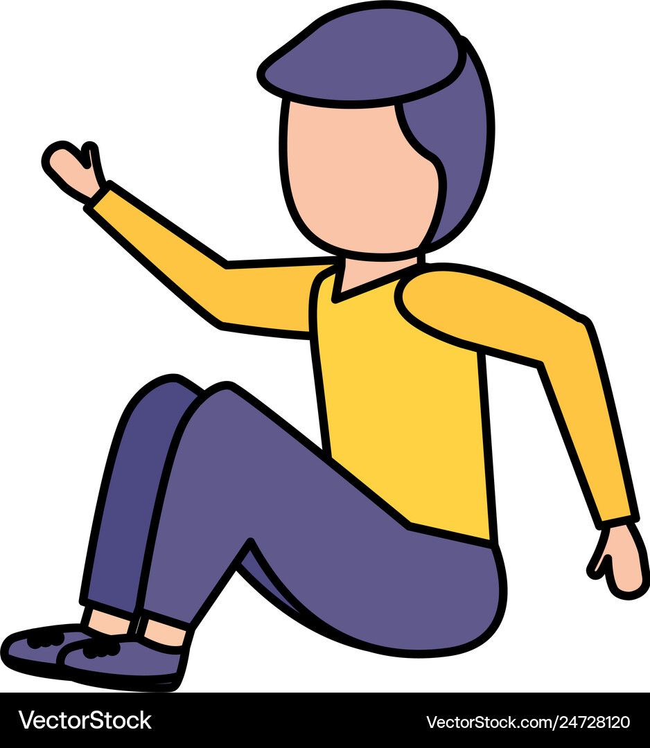 Man character sitting Royalty Free Vector Image