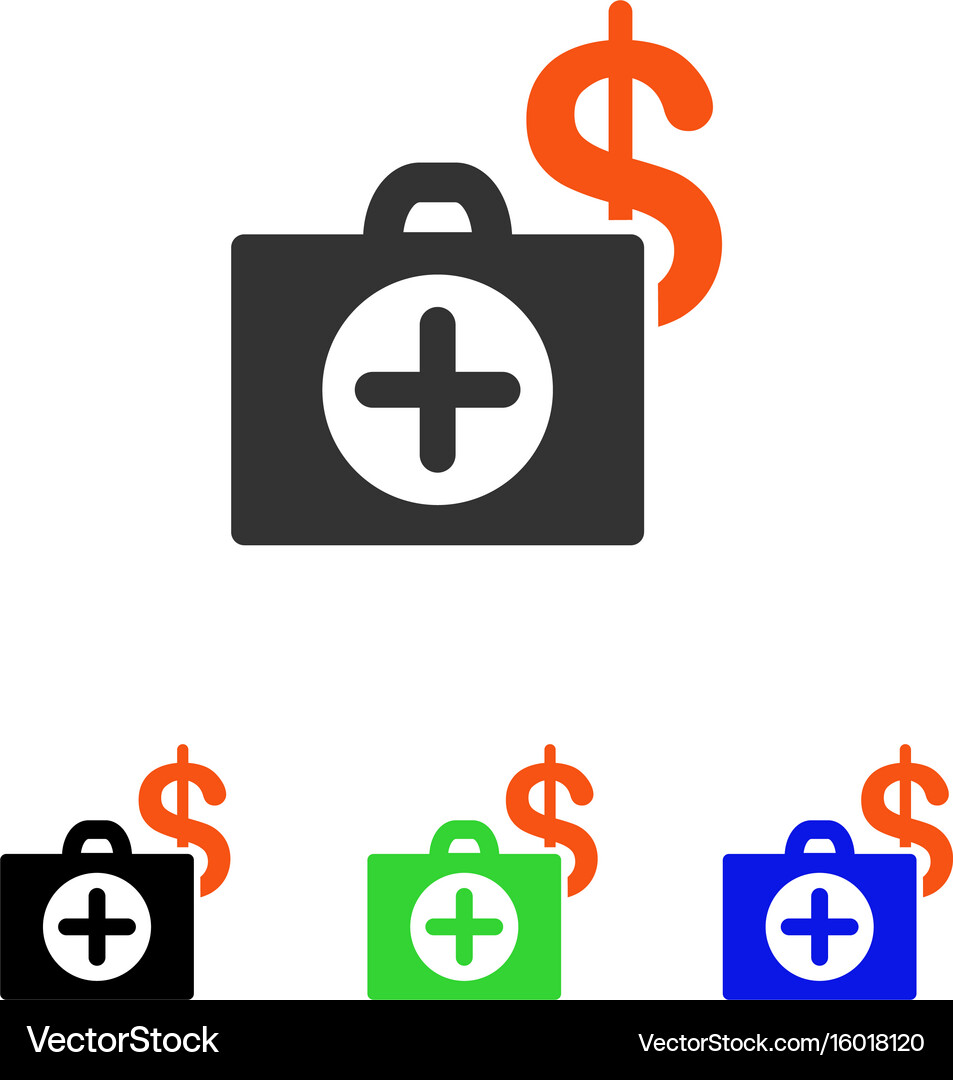 Payment healthcare case flat icon Royalty Free Vector Image