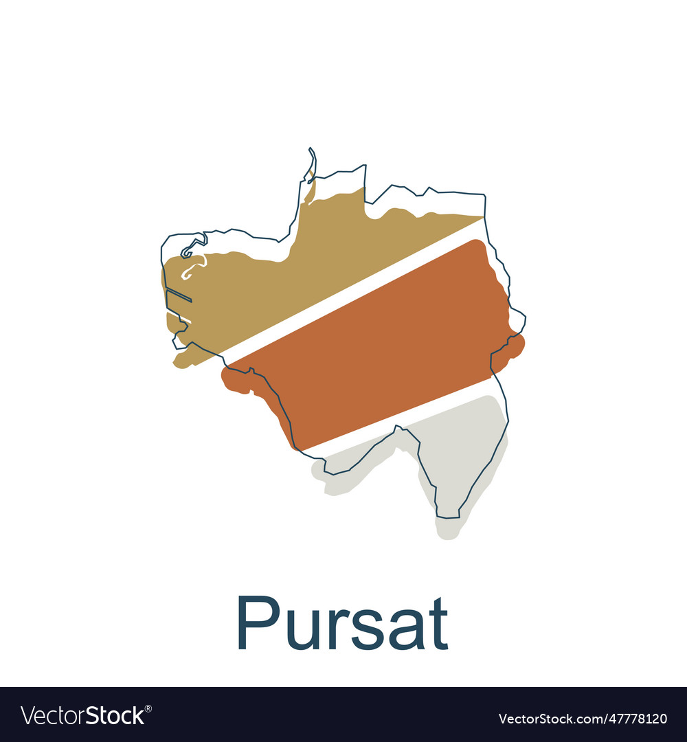 Pursat Map High Detailed Provinces Of Cambodia Vector Image