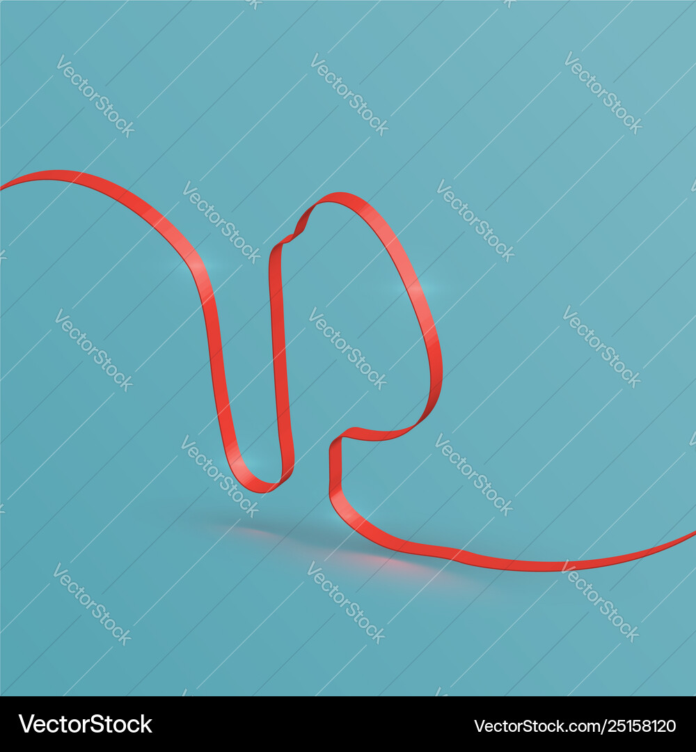 Realistic ribbon font from a typeset Royalty Free Vector