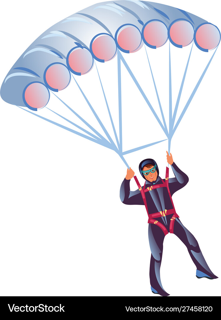 Skydiver in dark blue suit flying Royalty Free Vector Image