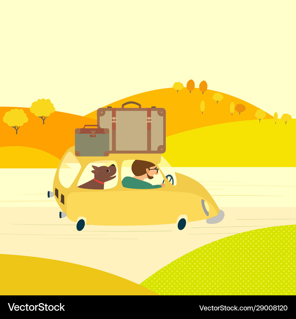 Travel rural road Royalty Free Vector Image - VectorStock