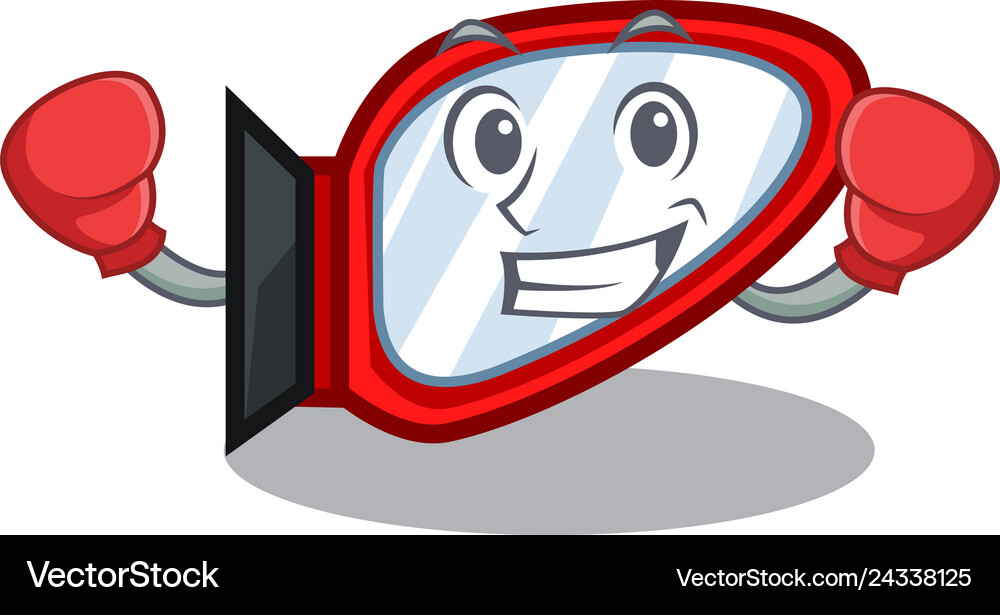 Boxing side mirror isolated with the character Vector Image