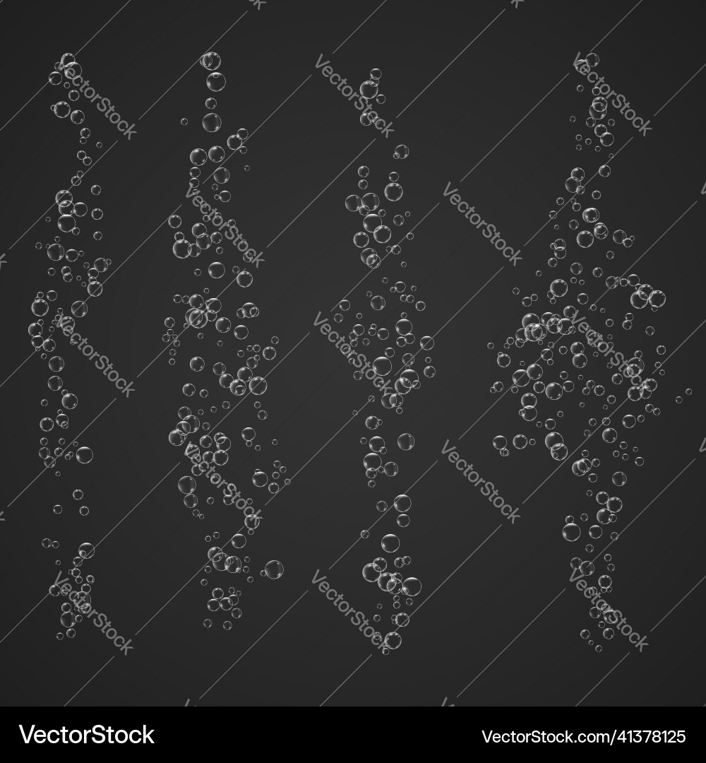 Bubbles stream under water fizzing sparkles soda Vector Image