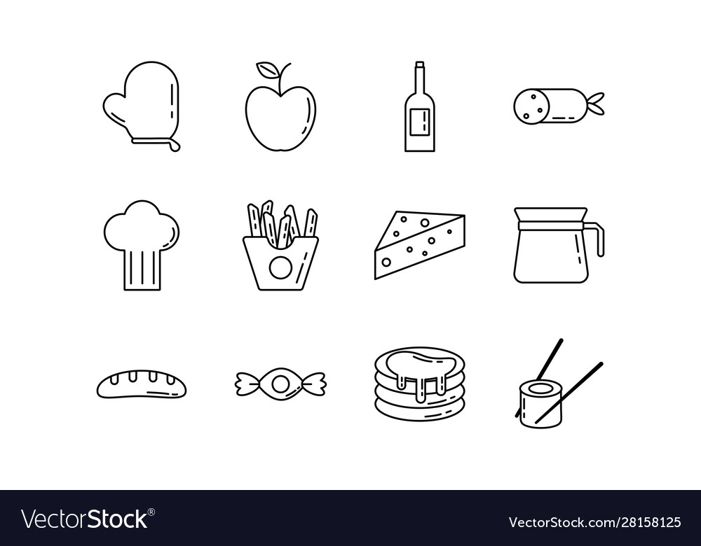 Bundle nutritive food set icons Royalty Free Vector Image