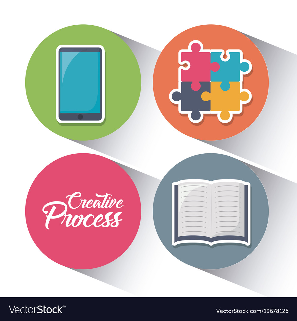 Creativity process design Royalty Free Vector Image