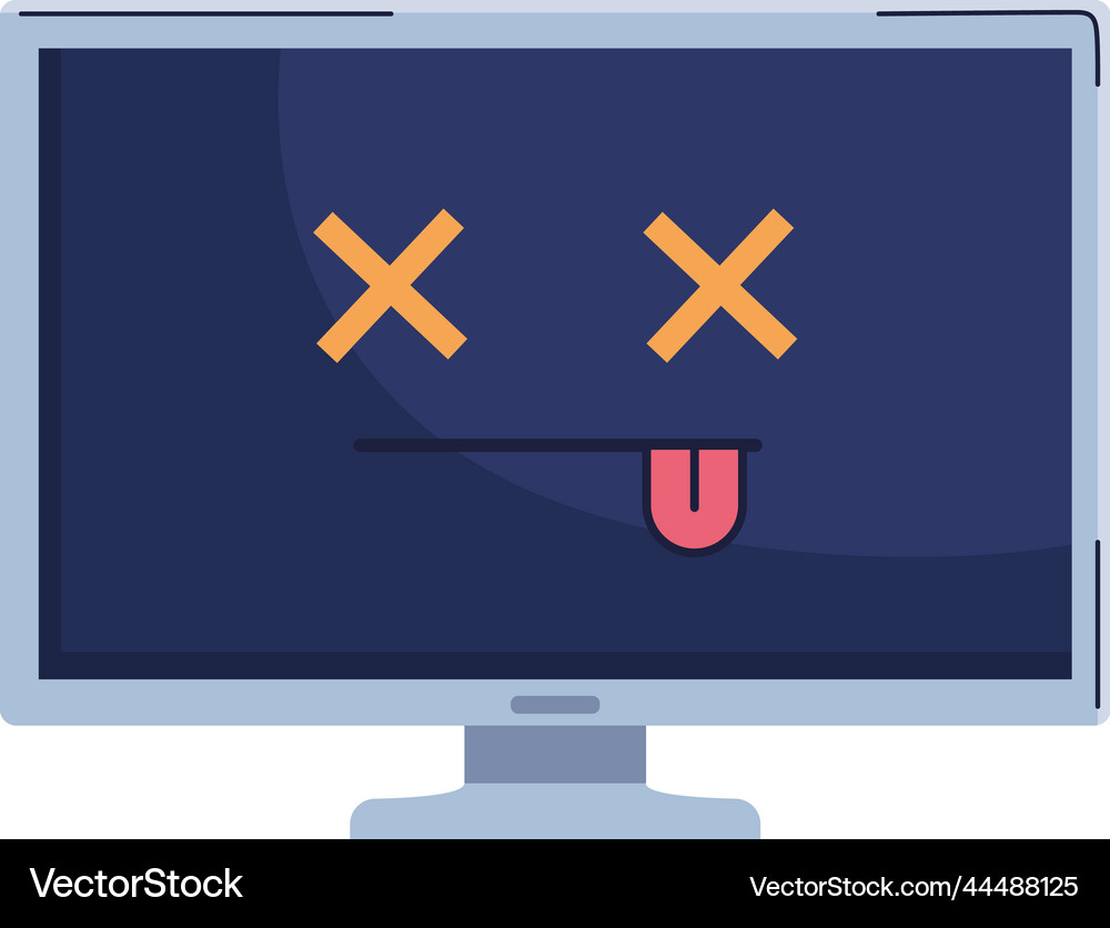 Desktop with face error Royalty Free Vector Image