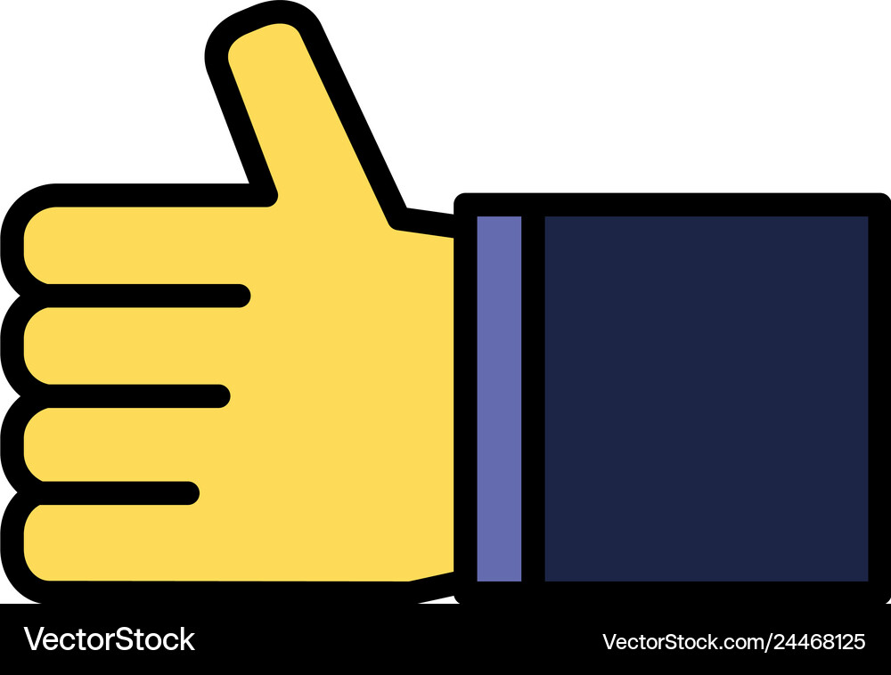 Hand like trump up on white background Royalty Free Vector