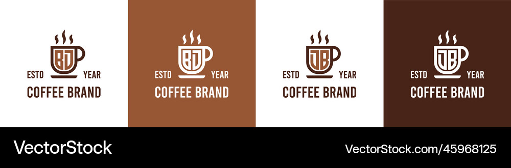 Letter bd and db coffee logo suitable for any Vector Image