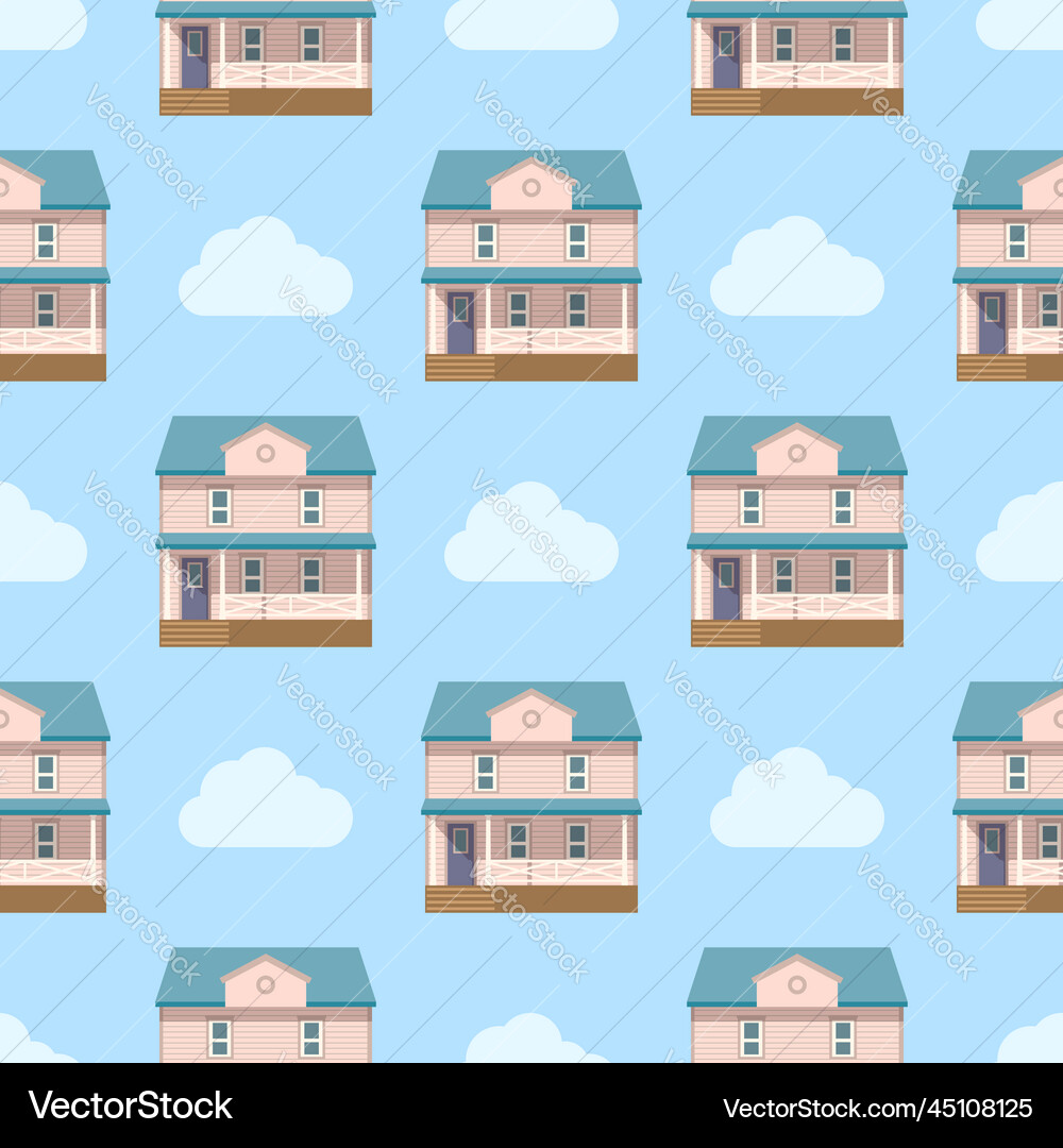 Pattern house on the background of sky Royalty Free Vector