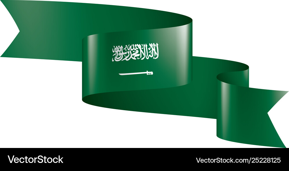 Saudi arabia flag on a white Royalty Free Vector Image