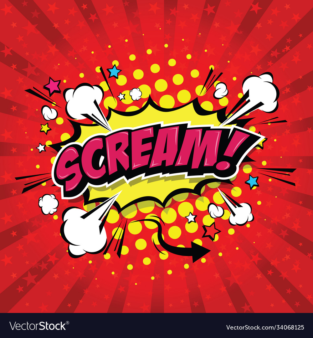 Scream comic speech bubble Royalty Free Vector Image
