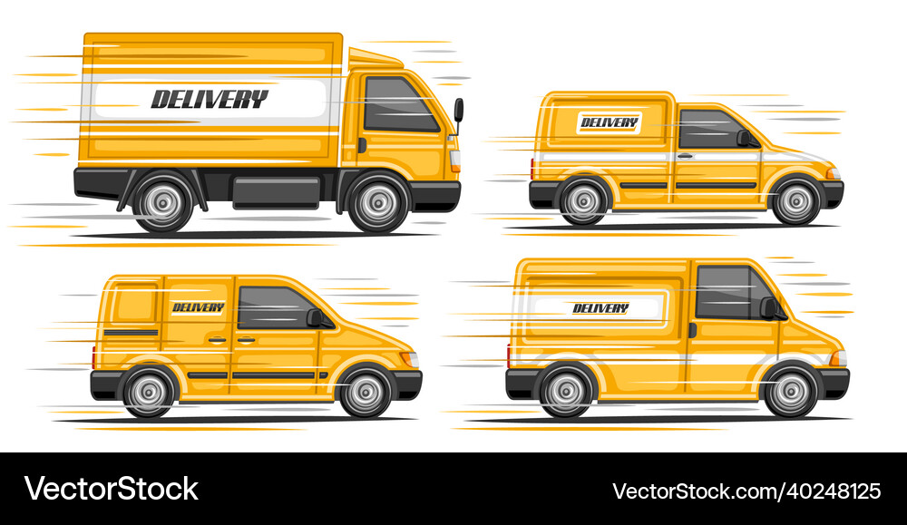Set of delivery vans Royalty Free Vector Image
