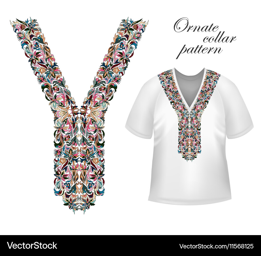 Shirt jacket and t-shirt collar pattern Royalty Free Vector