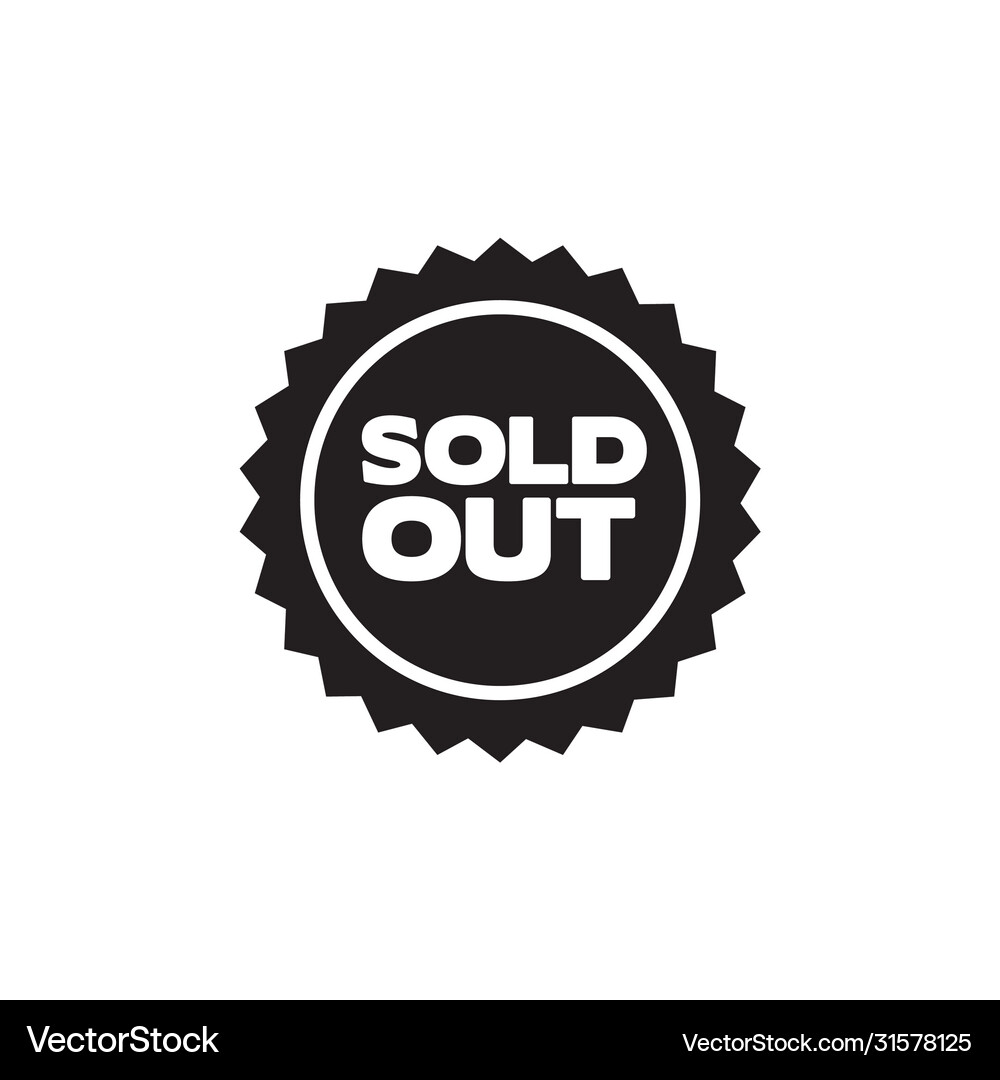 Sold out emblem logo design template Royalty Free Vector