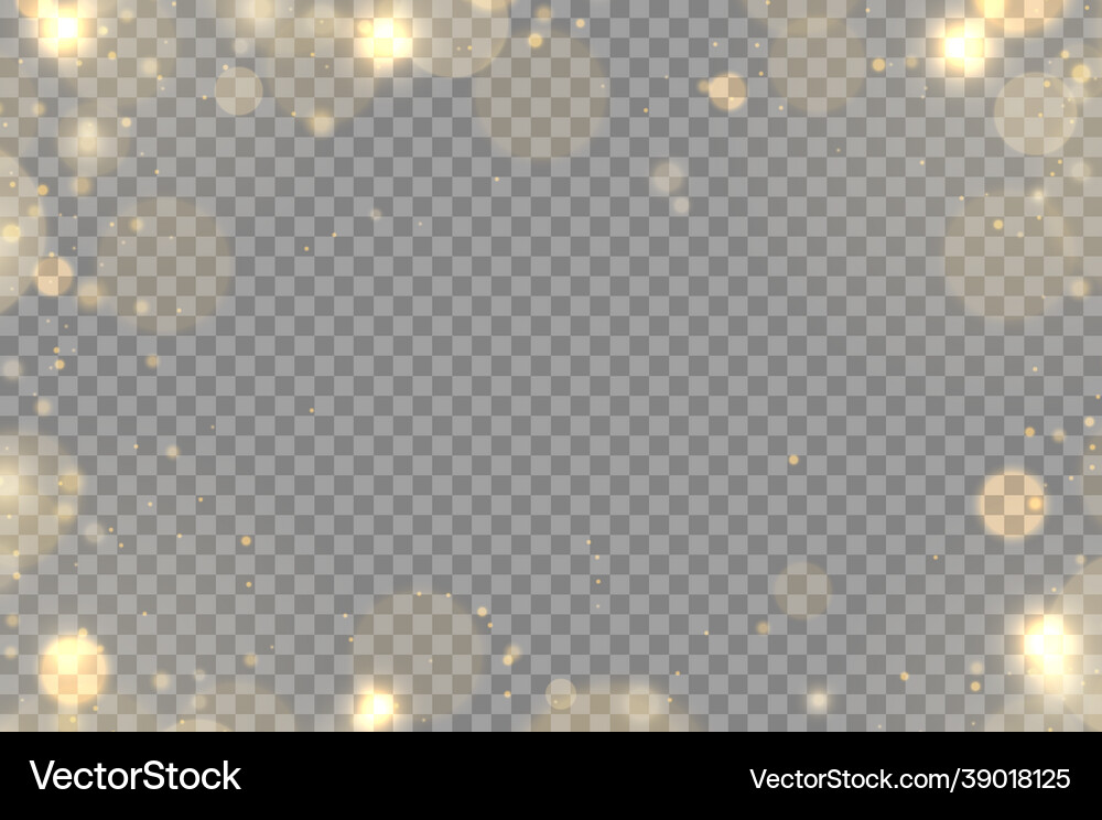 Sparkling golden magic dust particles bokeh light Vector Image